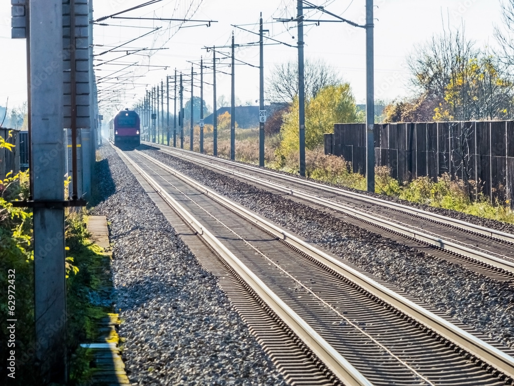 Schienen einer Eisenbahn Stock Photo | Adobe Stock