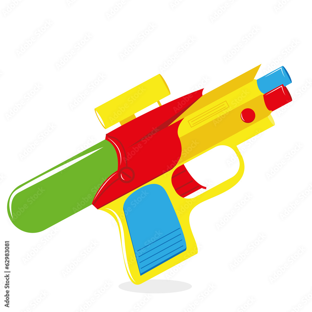Cartoon Water Gun Isolated On White Background Stock Vector | Adobe Stock
