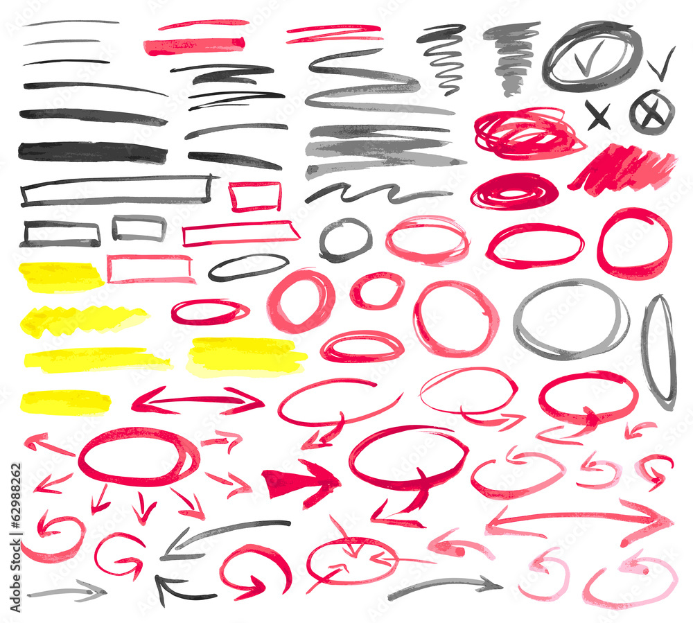 Set of hand drawn graphic signs. Stock-Vektorgrafik | Adobe Stock