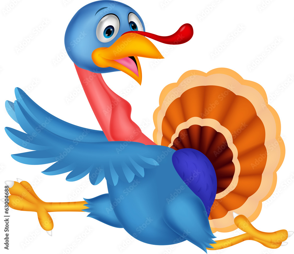 Cartoon turkey running Stock Vector | Adobe Stock
