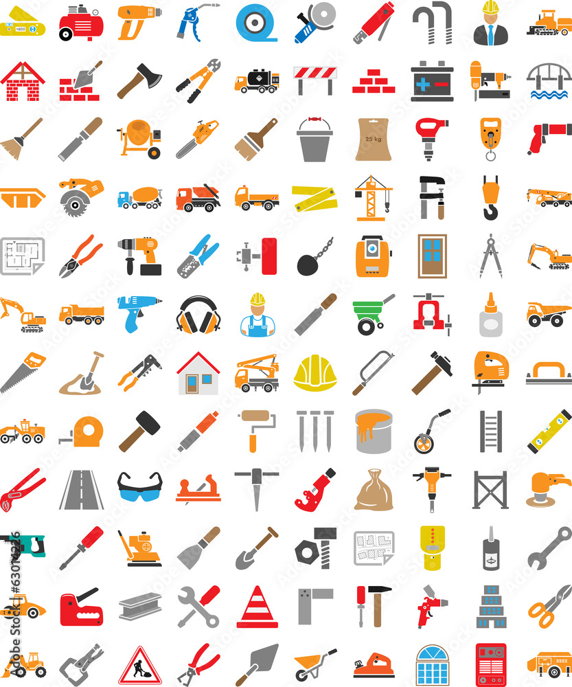 Symbole Bau Stock-Vektorgrafik | Adobe Stock