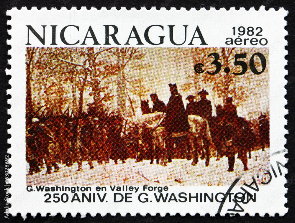 Poster Postage stamp Nicaragua 1982 The March to Valley Forge – Wall ...