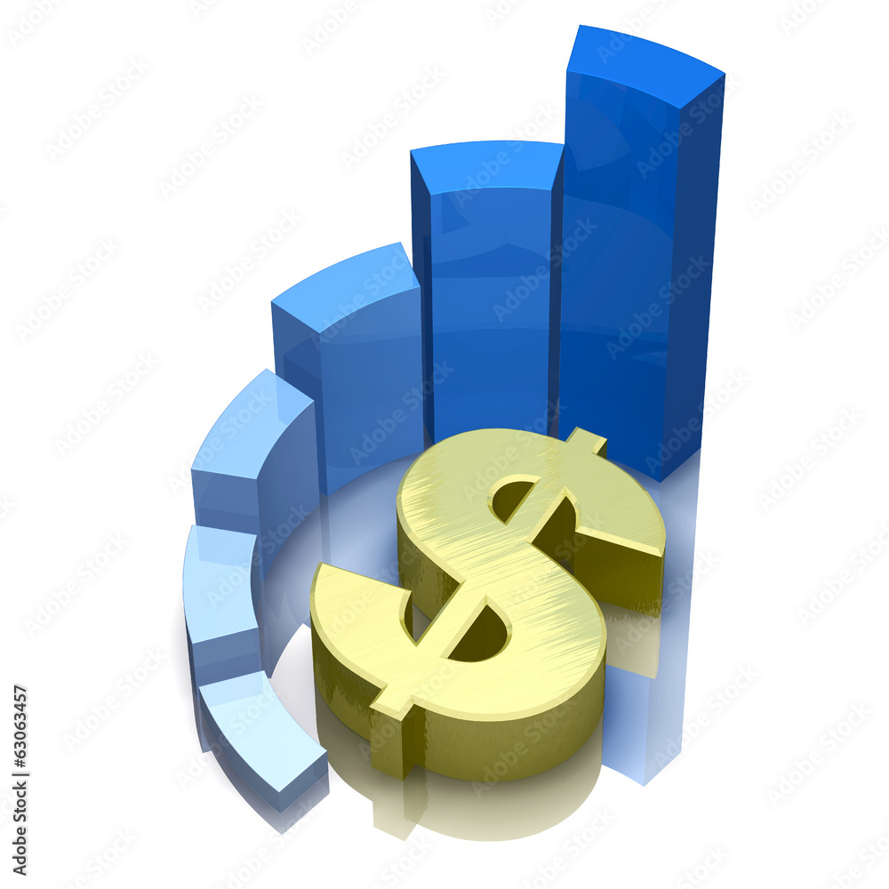bar graph with dollar sign Stock Illustration | Adobe Stock