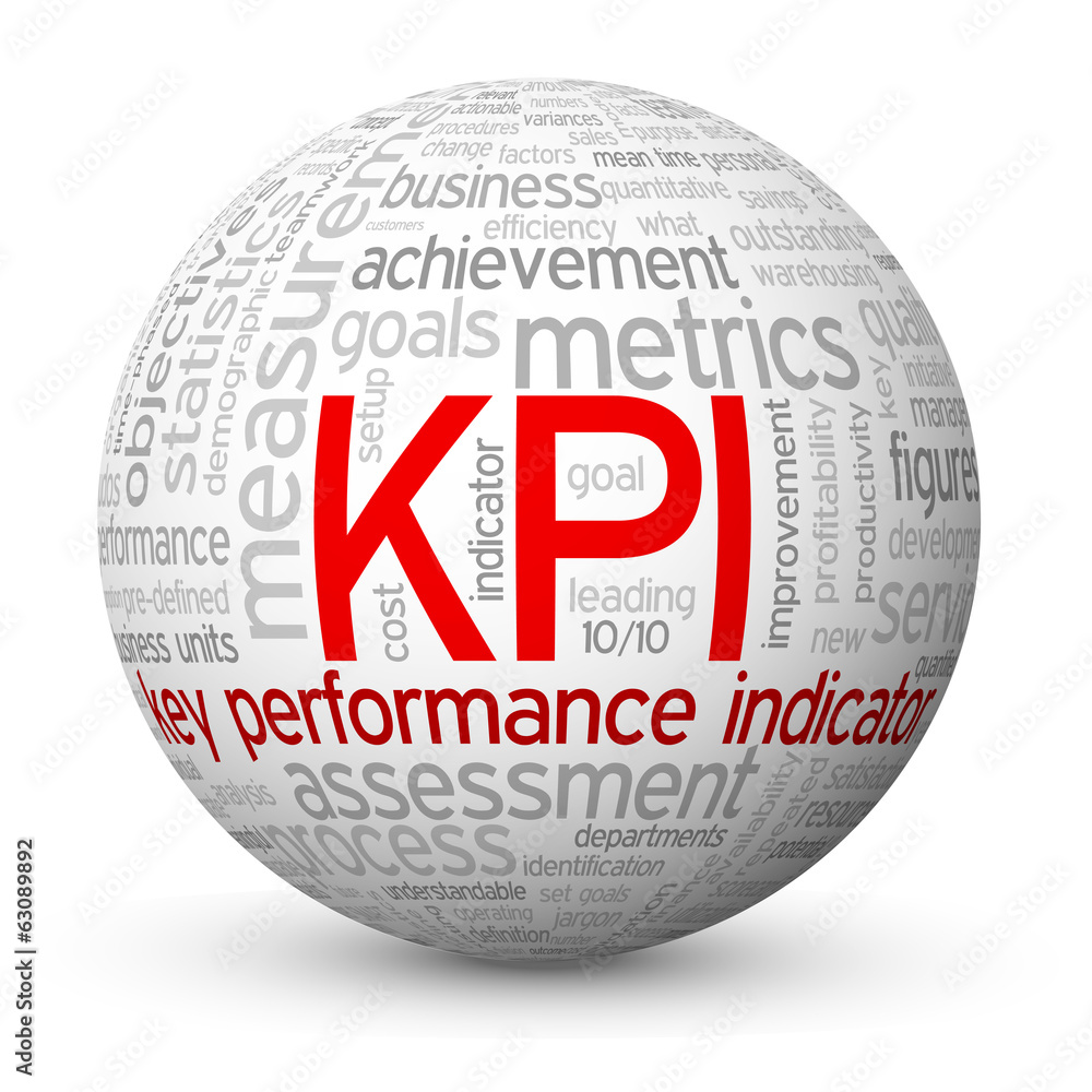 "KPI" Tag Cloud Globe (key performance indicator targets data) Stock ...