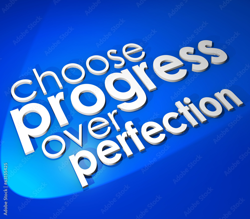 Choose Progress Over Protection 3d Word Blue Background Stock ...