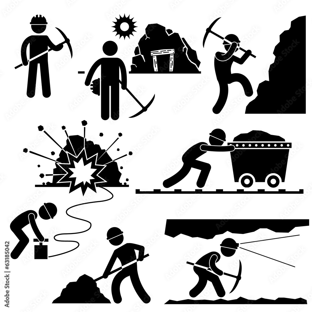 Mining Worker Miner Labor Stock Vector | Adobe Stock