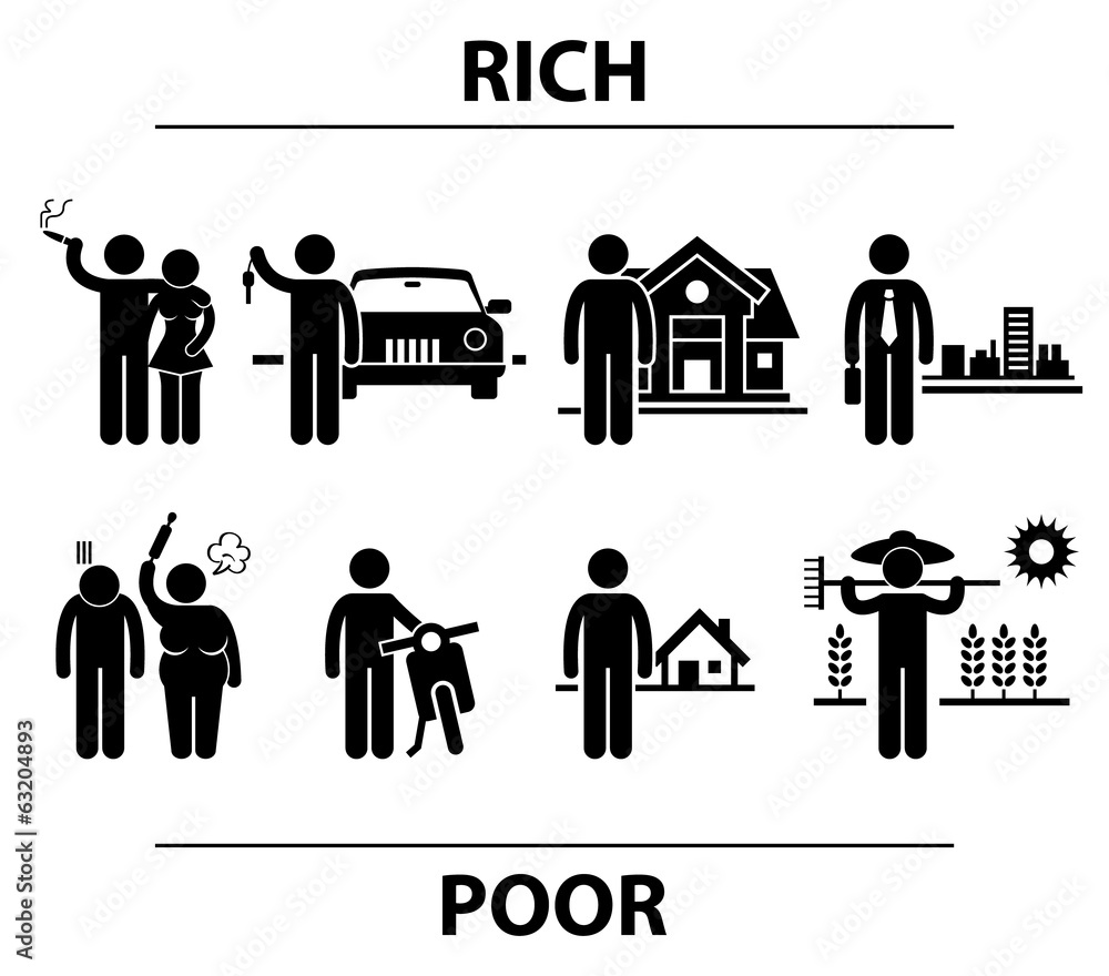 Rich And Poor Man Financial Differences Concept Stock Vektorgrafik rich-and-poor-man-financial-differences-concept-stock-vektorgrafik