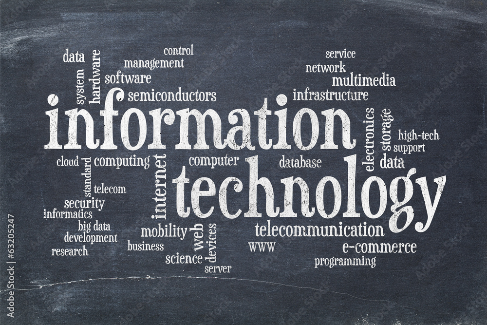 ภาพประกอบสต็อก information technology word cloud ภาพ | Adobe Stock
