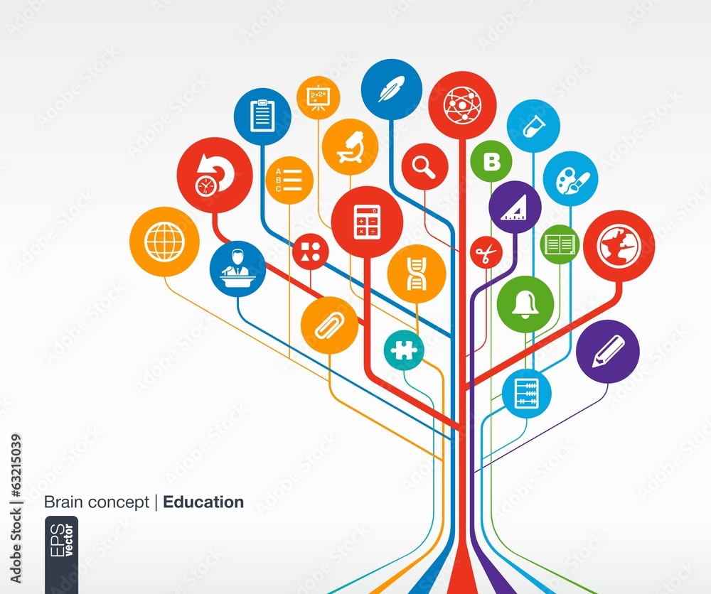 Abstract education background with lines and circles. Stock Vector ...