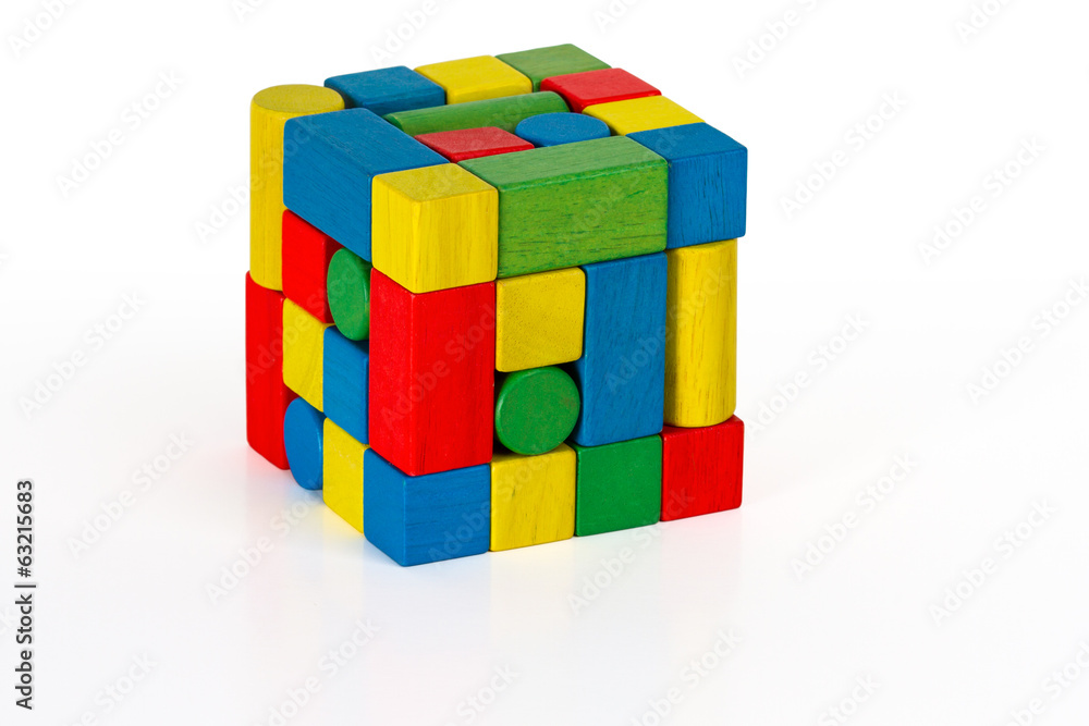toy blocks jigsaw cube, multicolor puzzle wooden pieces фотография ...