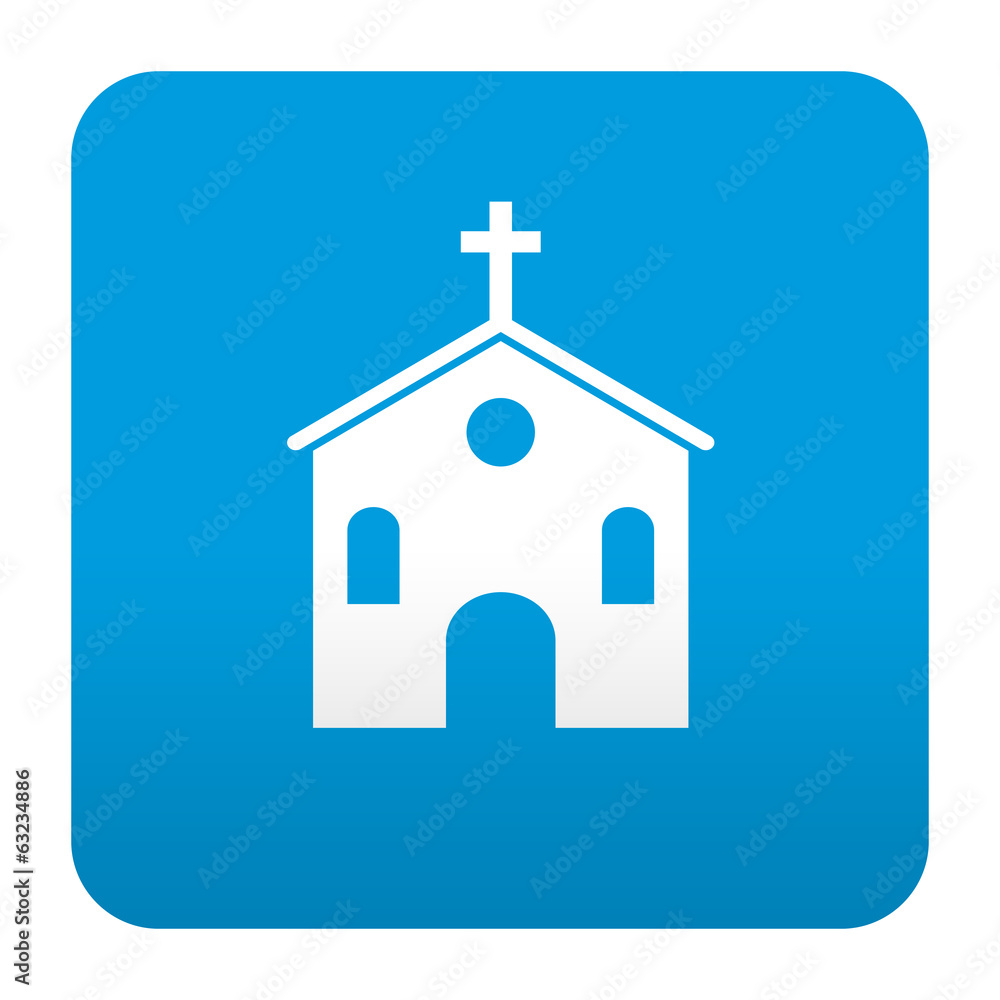 Etiqueta tipo app azul simbolo iglesia Stock Illustration | Adobe Stock