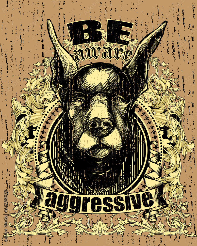 Aggressive dog Stock Vector | Adobe Stock