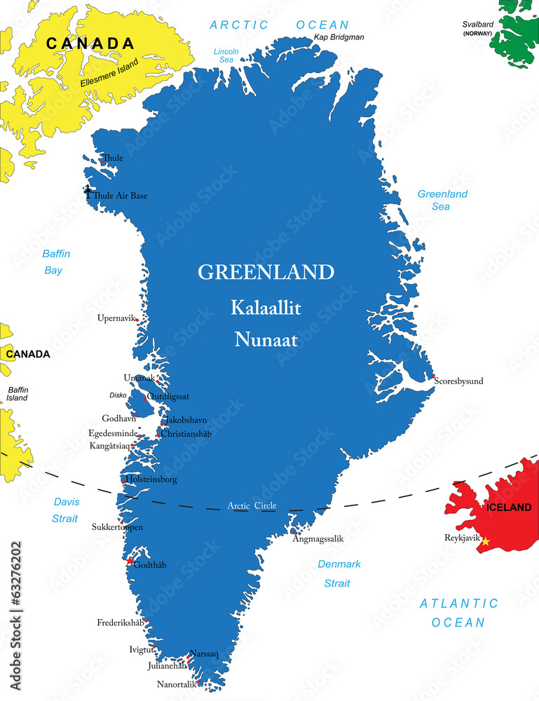 Greenland map Stock Vector | Adobe Stock
