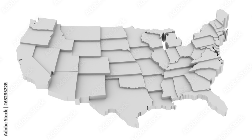 Usa map by states in levels Stock Illustration | Adobe Stock