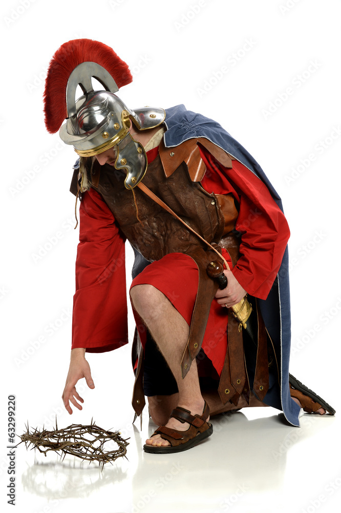 Roman Soldier Reaching For Crown of Thorns Stock Photo | Adobe Stock