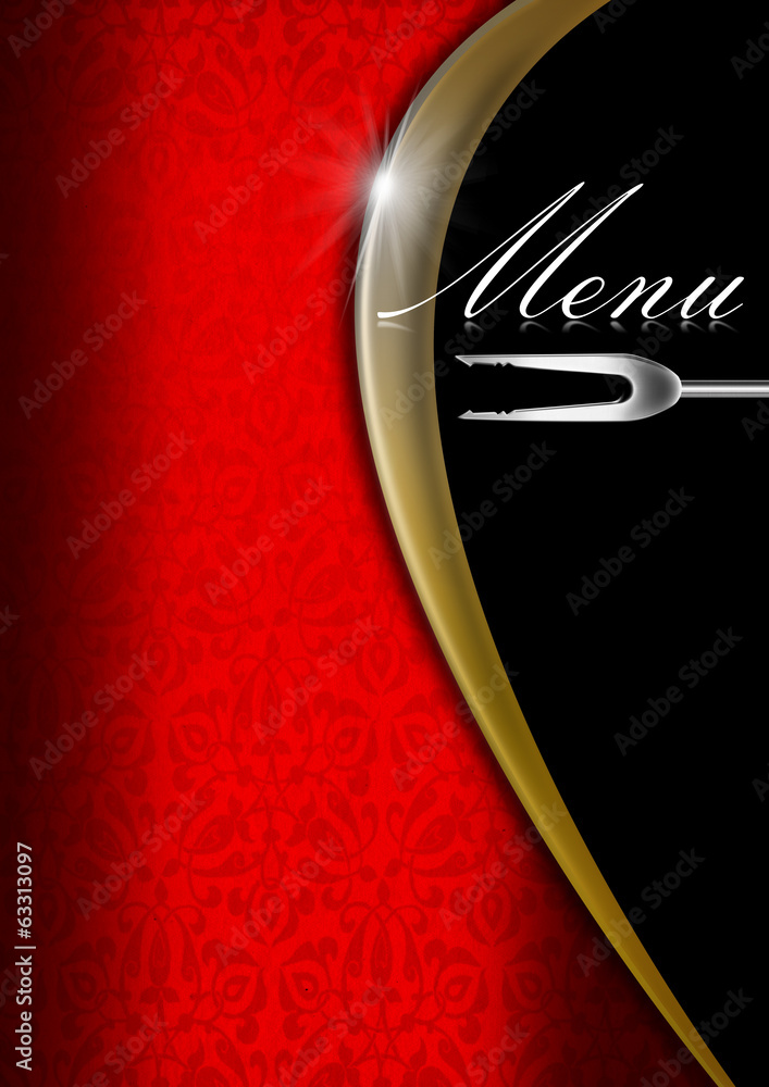 Menu Template - Red Gold and Black Stock Illustration | Adobe Stock