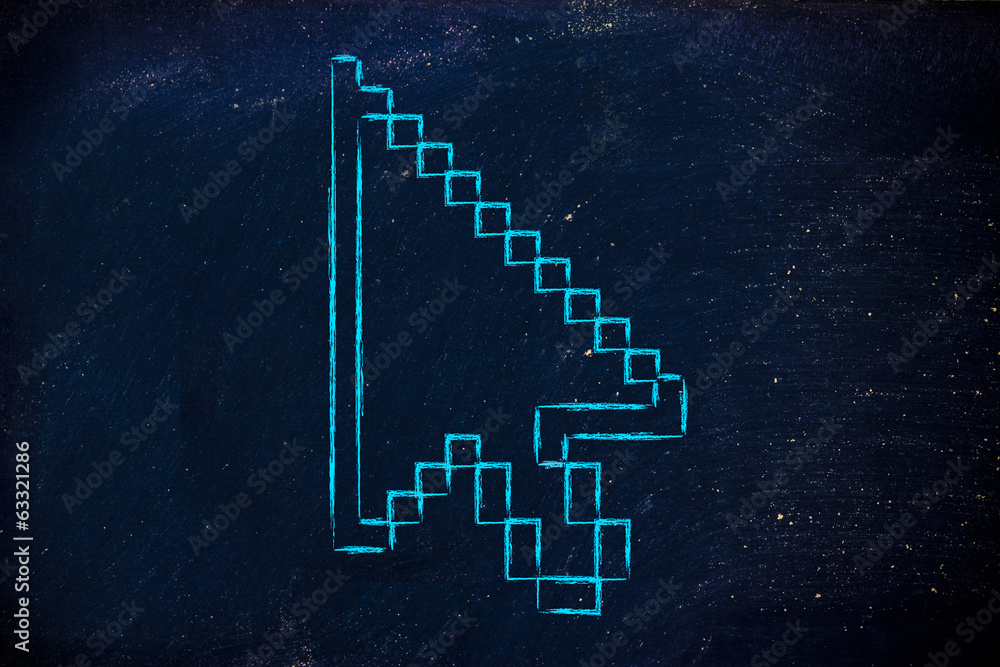 old school design of pixelated cursor ilustração do Stock | Adobe Stock