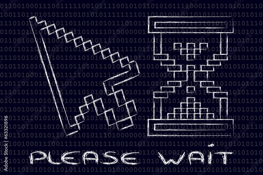 old school design of pixelated cursor Stock Photo | Adobe Stock