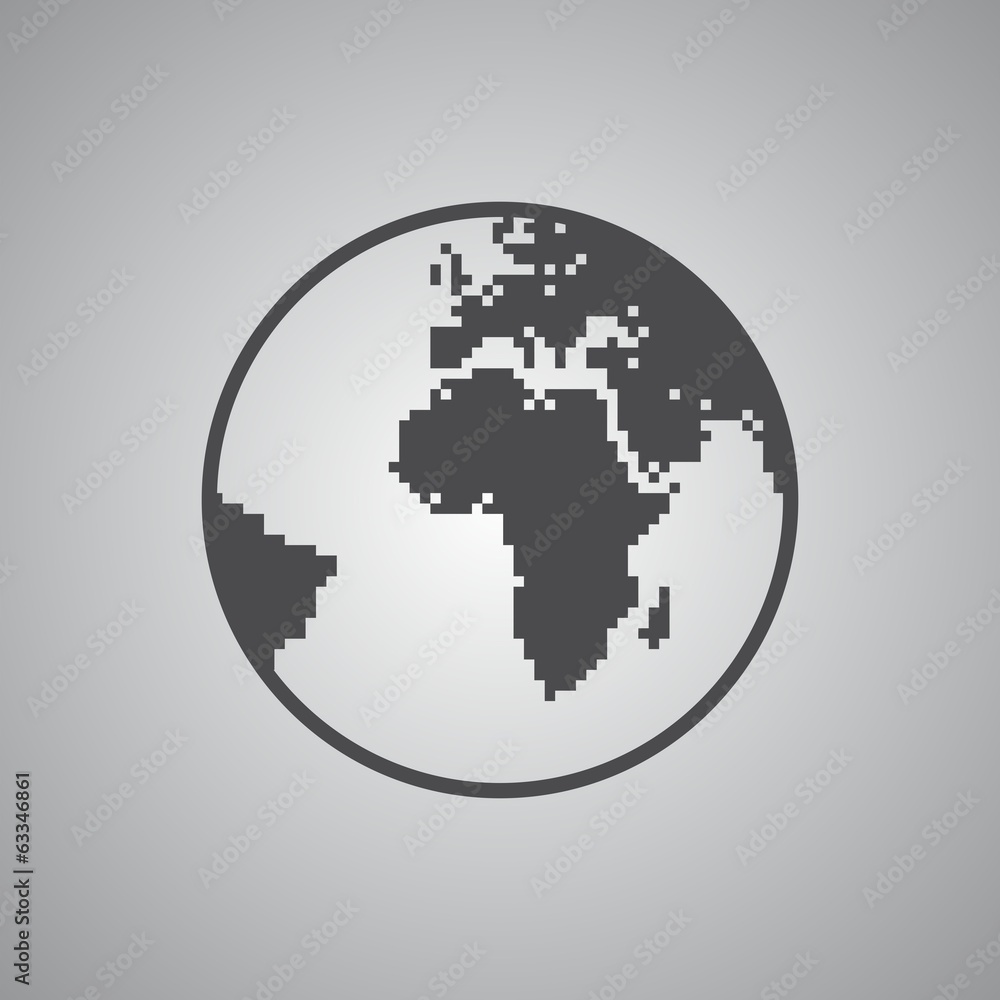 pixel art globe world Stock Vector | Adobe Stock