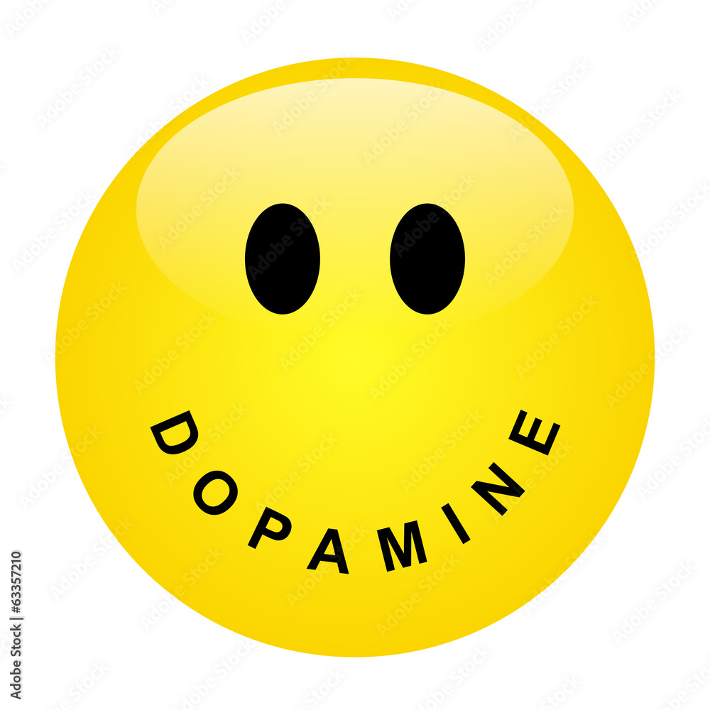 Smiley with lettering DOPAMINE as mouth - vector Stock Vector | Adobe Stock