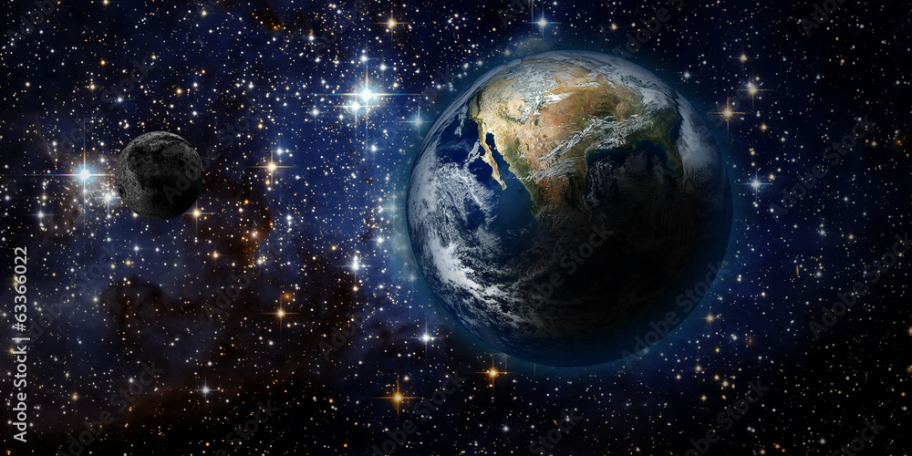 Space background with green light around the planet Stock Illustration ...