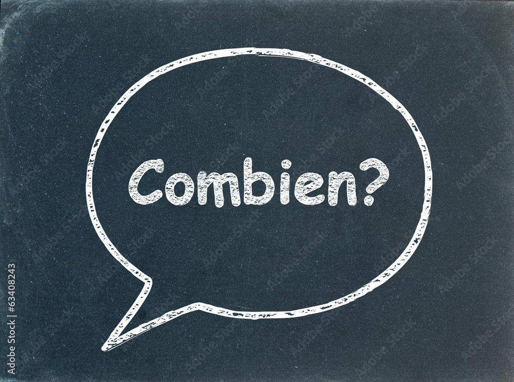 Bulle "COMBIEN?" sur Tableau (questions quantité prix tarifs) Stock ...