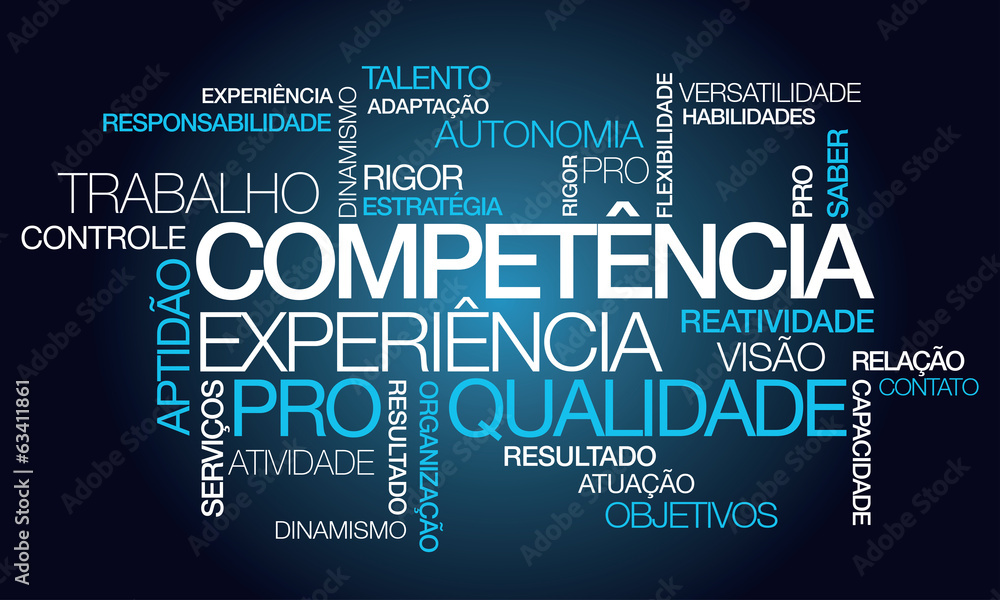 Competência experiência trabalho palavras-chave pro animação Stock ...