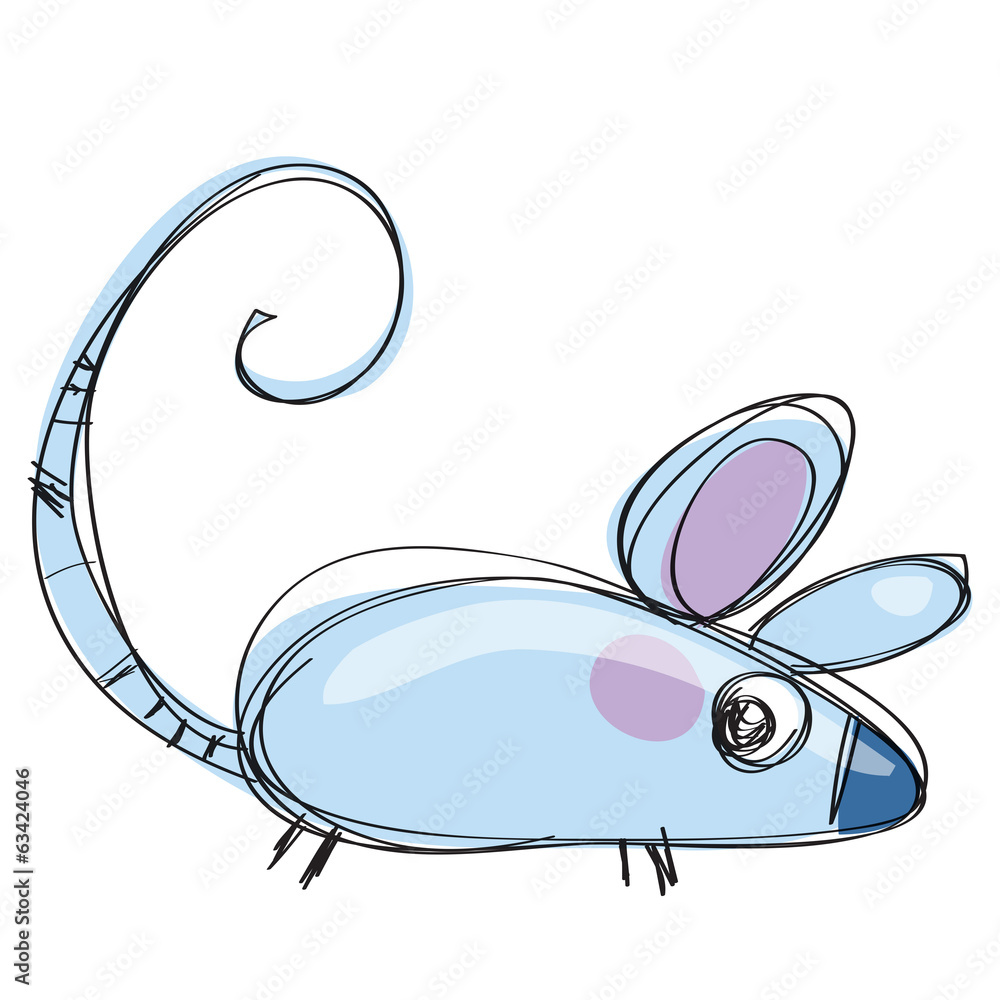 Cartoon baby vector mouse in a naif childish drawing style Stock Vector ...