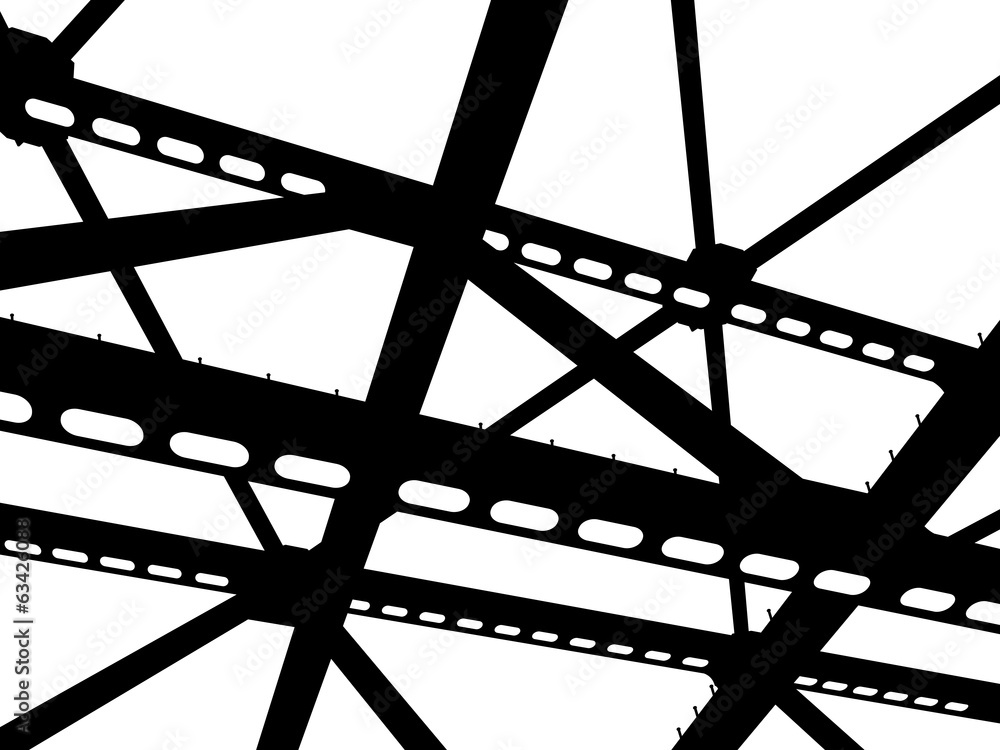 Vector silhouette of steel beams. Fragment construction site. Stock ...