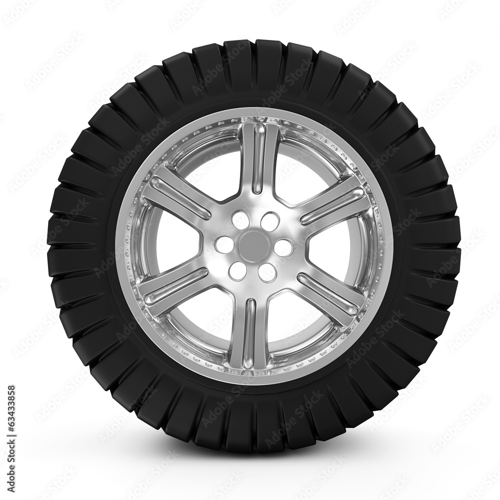 Big Heavy Wheel isolated on white background Stock Illustration | Adobe ...
