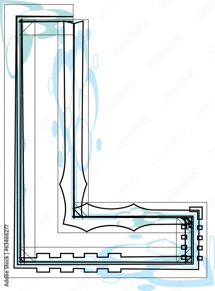 Font illustration letter L Stock Vector | Adobe Stock
