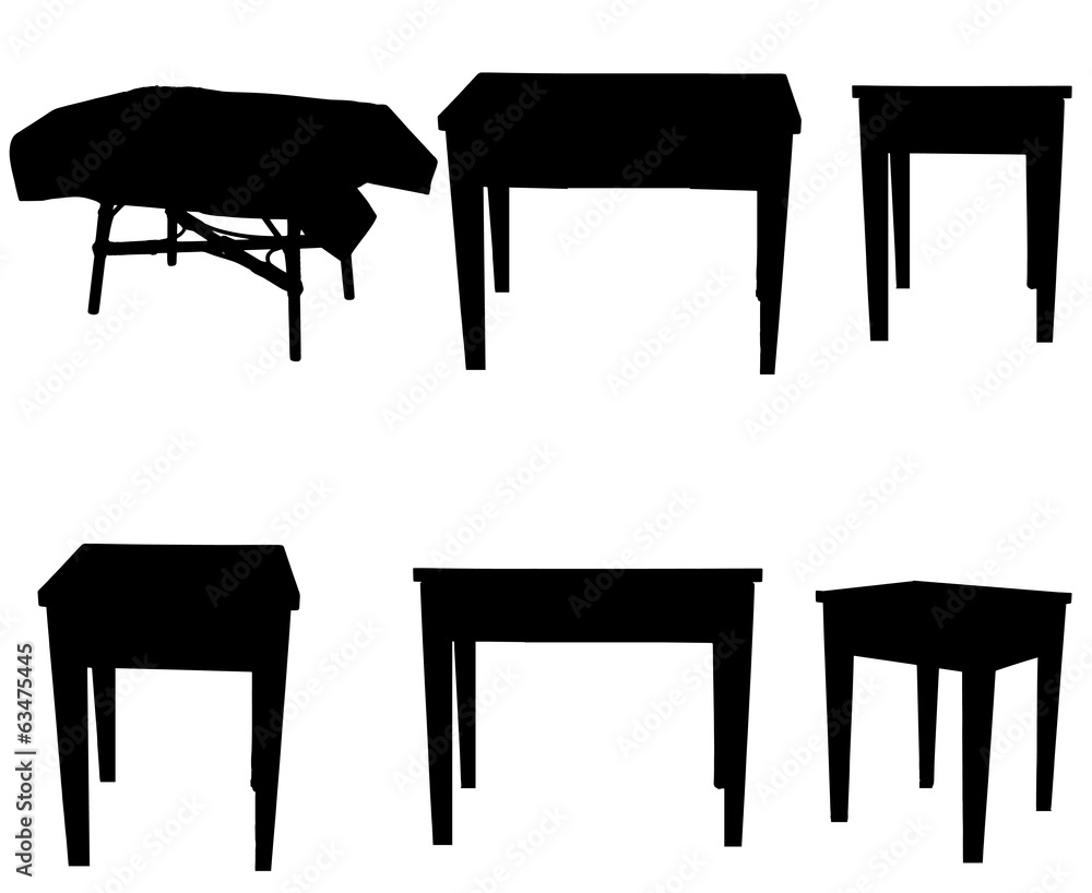 Vector silhouettes of table. Stock Vector | Adobe Stock