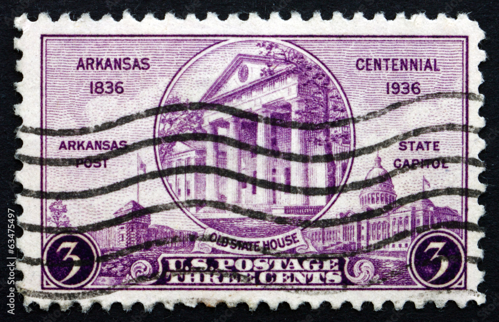 Postage stamp USA 1936 Centennial of Arkansas Statehood Stock Photo ...