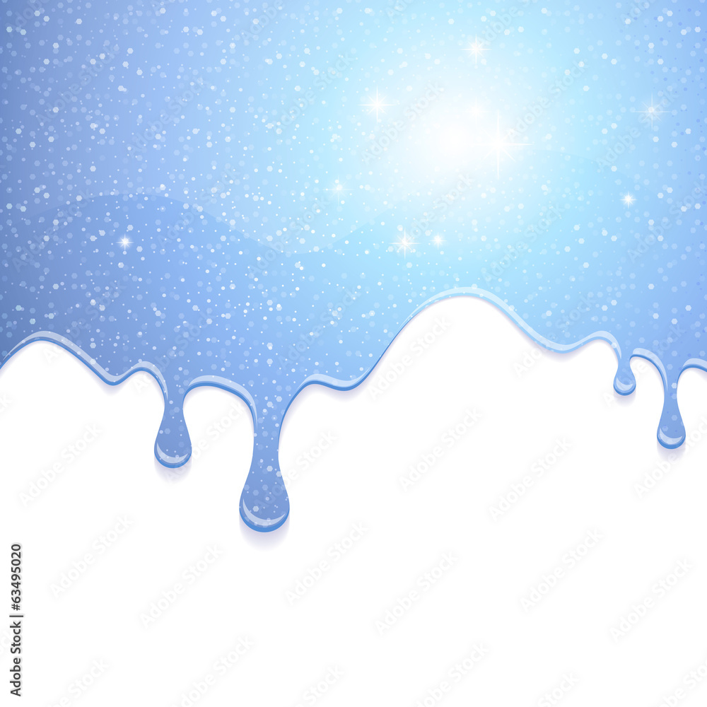 Drips of blue glitter shiny liquid. Melting background. Stock Vector ...