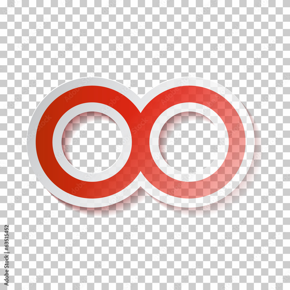 Red Paper Vector Infinity Symbol on Transparent Background Stock Vector ...