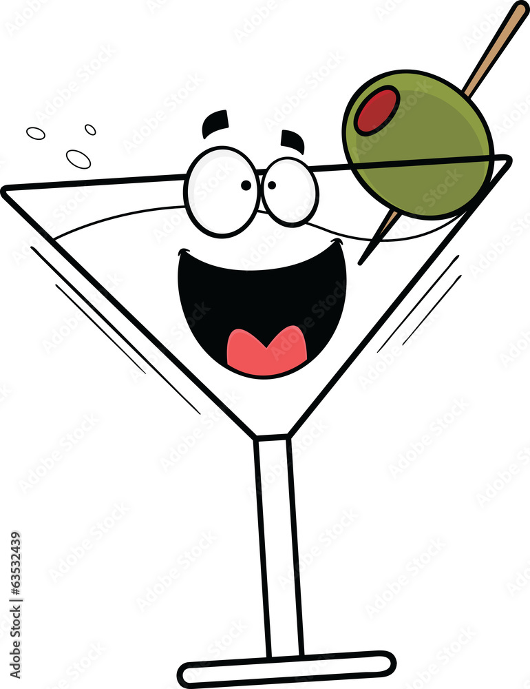 Cartoon Happy Martini Stock Vector | Adobe Stock