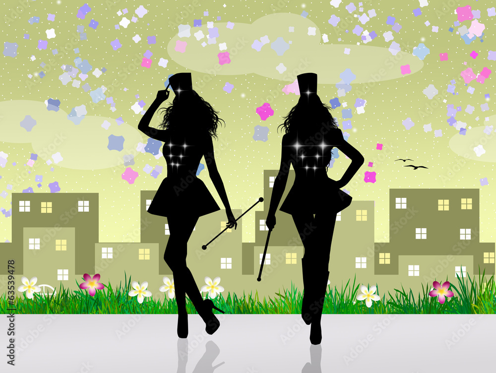 Majorette silhouette Stock Illustration | Adobe Stock