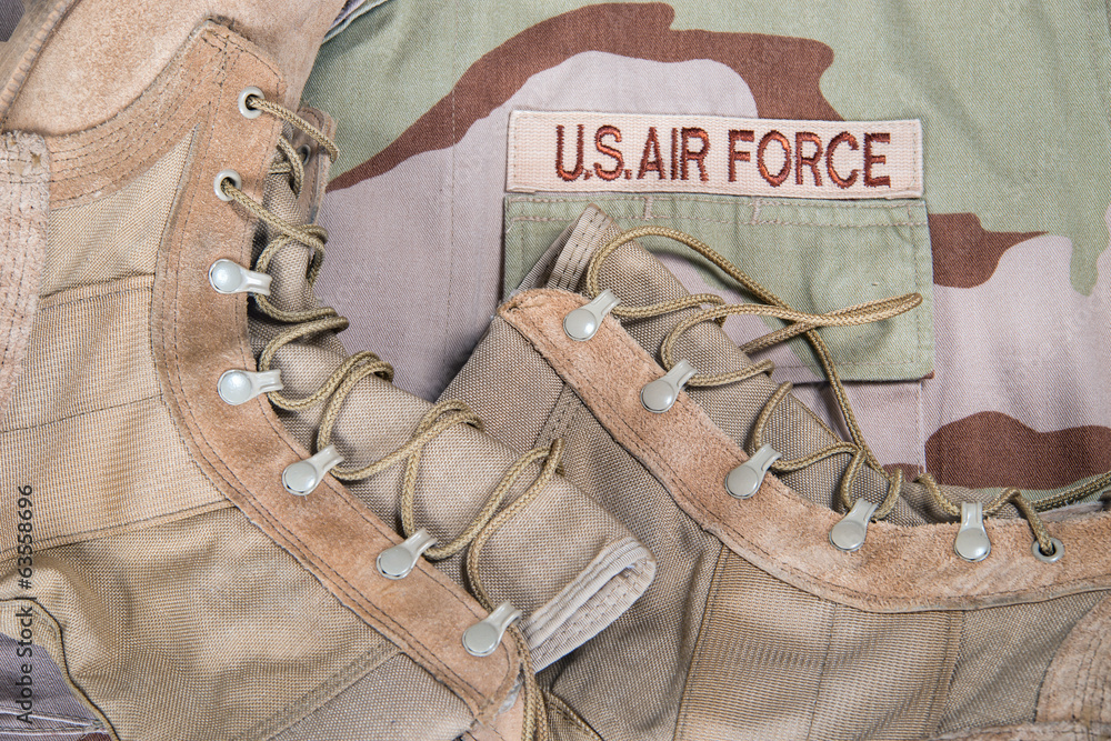 Combat boots and Air Force uniform Stock Photo | Adobe Stock