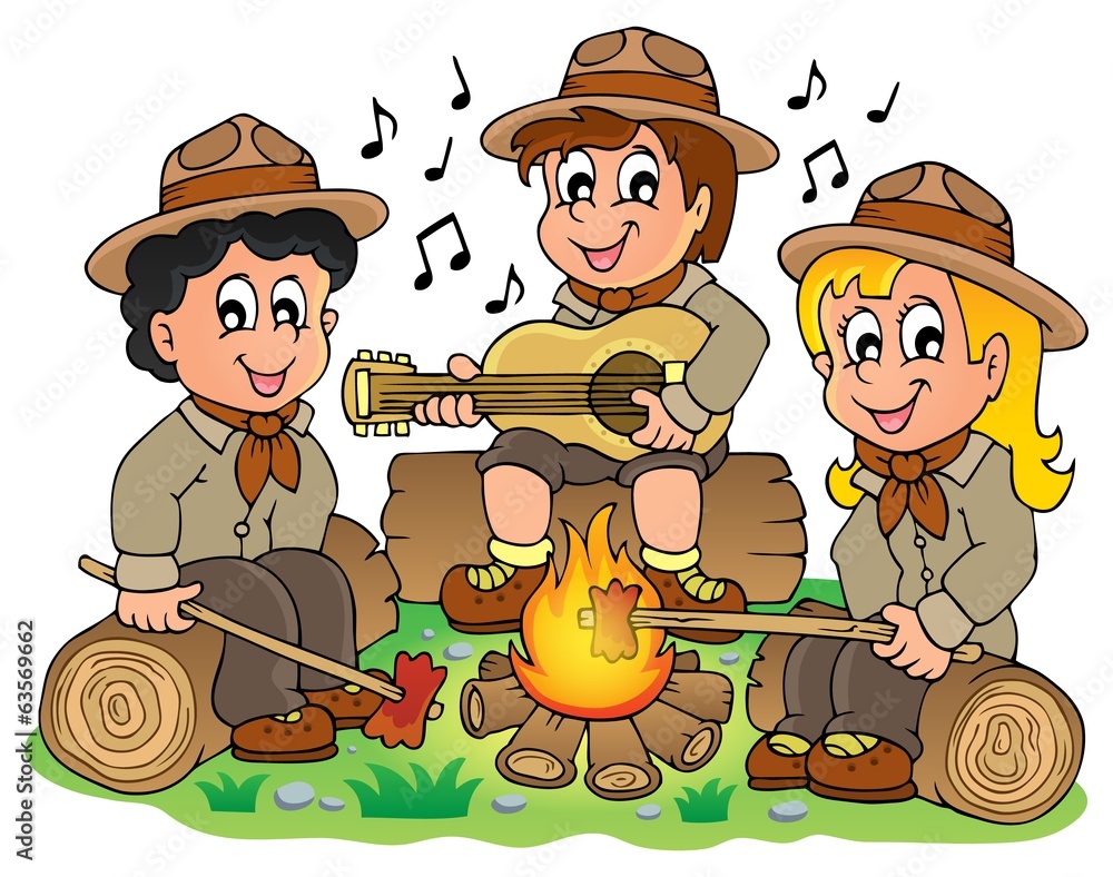 Children scouts theme image 1 vector de Stock | Adobe Stock