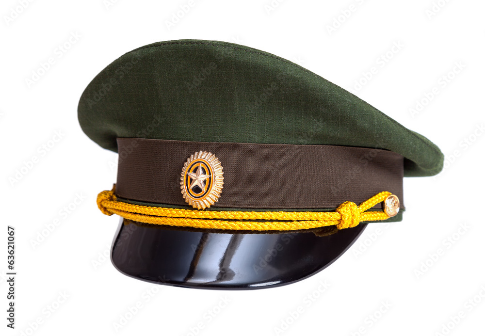 Cap of Russian army officer isolated on white background Stock Photo ...