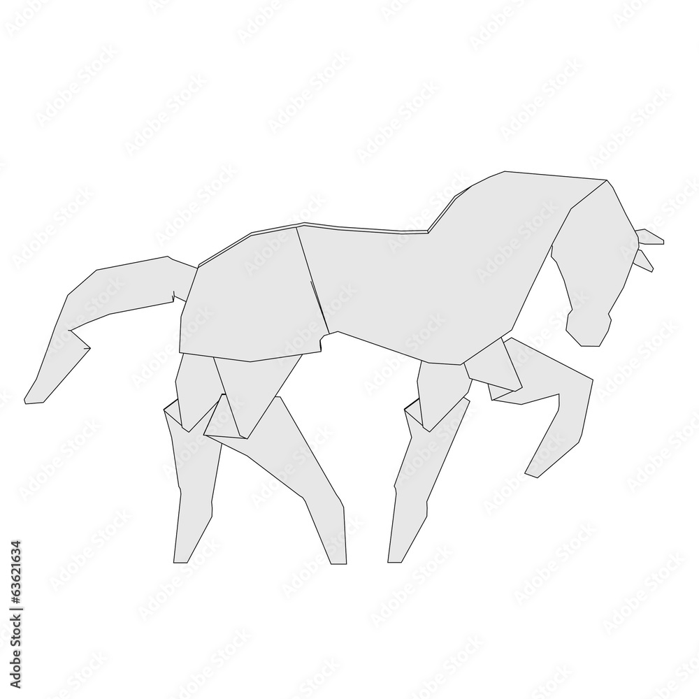 cartoon image of origami animal Stock Illustration | Adobe Stock