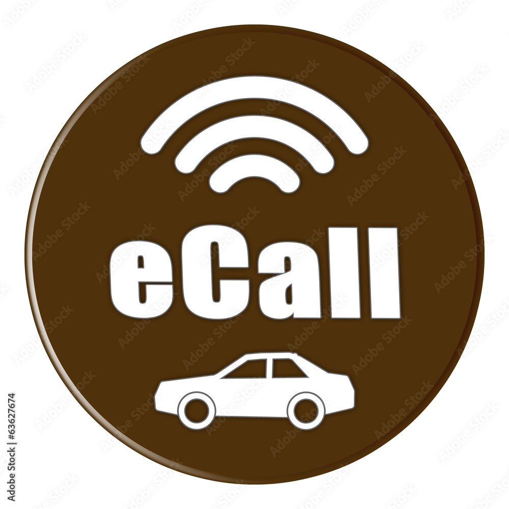 Button eCall in braun - g782 Stock-Illustration | Adobe Stock