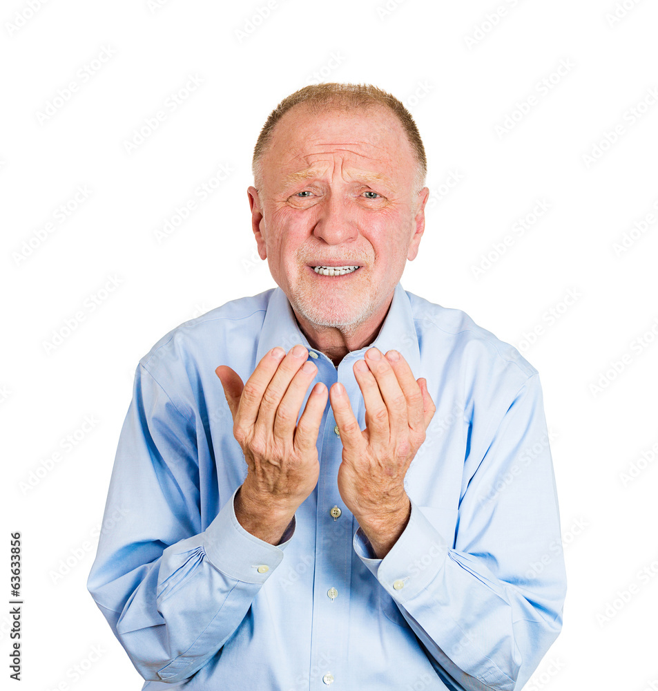 Headshot older man pleading, begging someone, body language Stock Photo ...