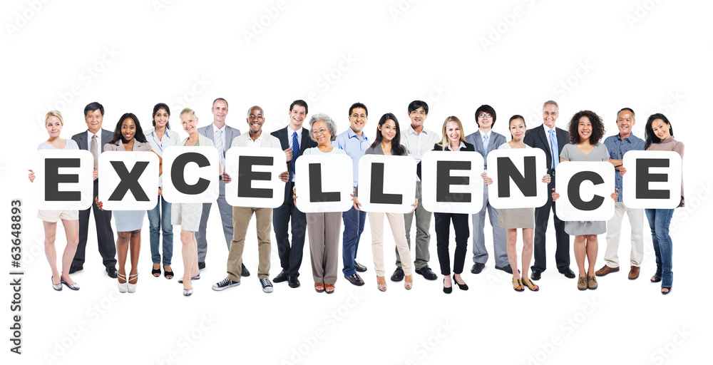Diverse People Holding Excellence Stock Photo | Adobe Stock
