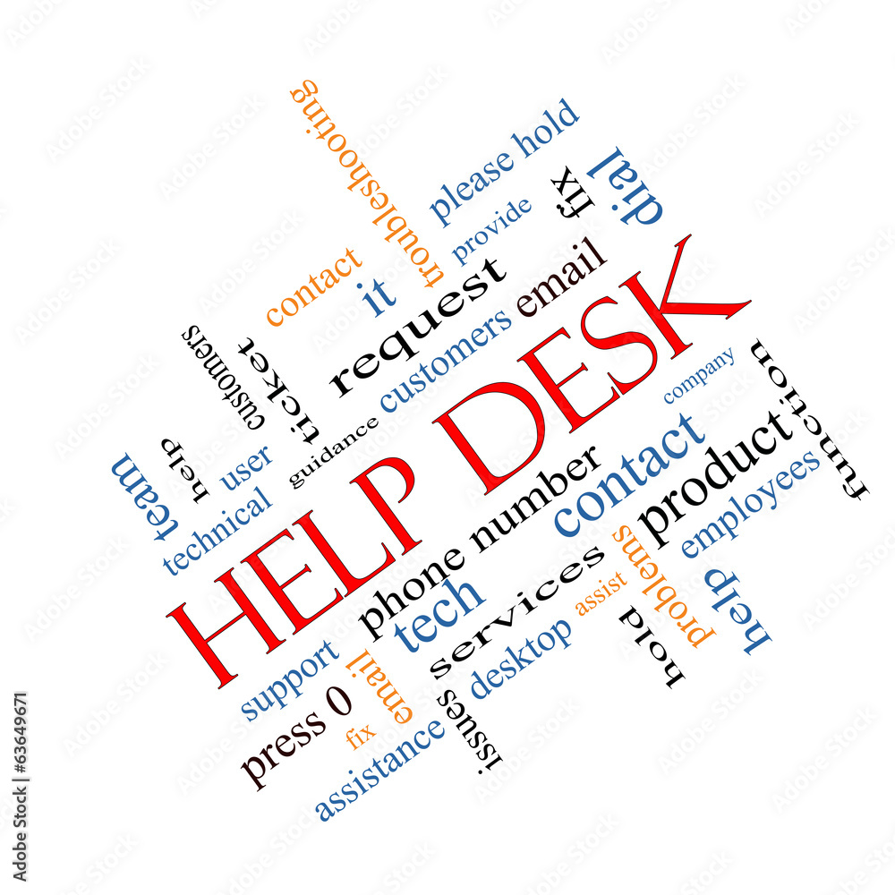Help Desk Word Cloud Concept Angled Stock Illustration | Adobe Stock