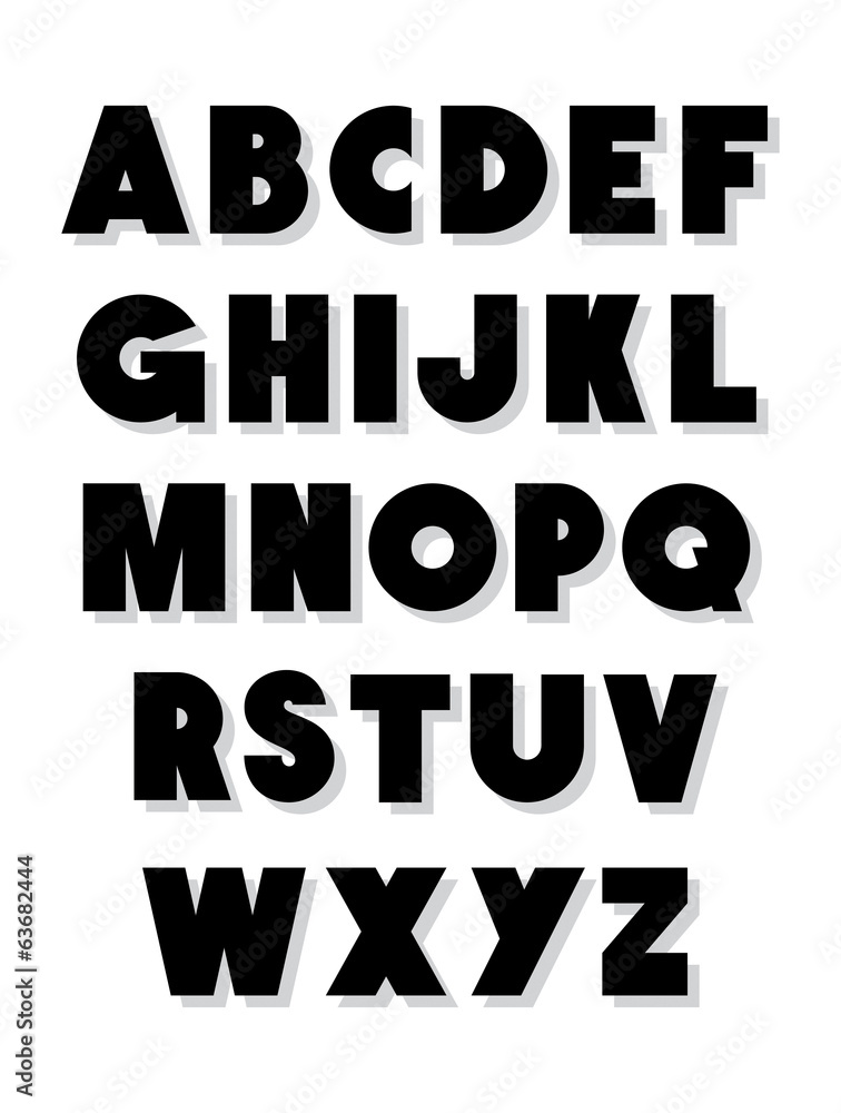 Bold alphabet font type. Vector alphabet Stock Vector | Adobe Stock