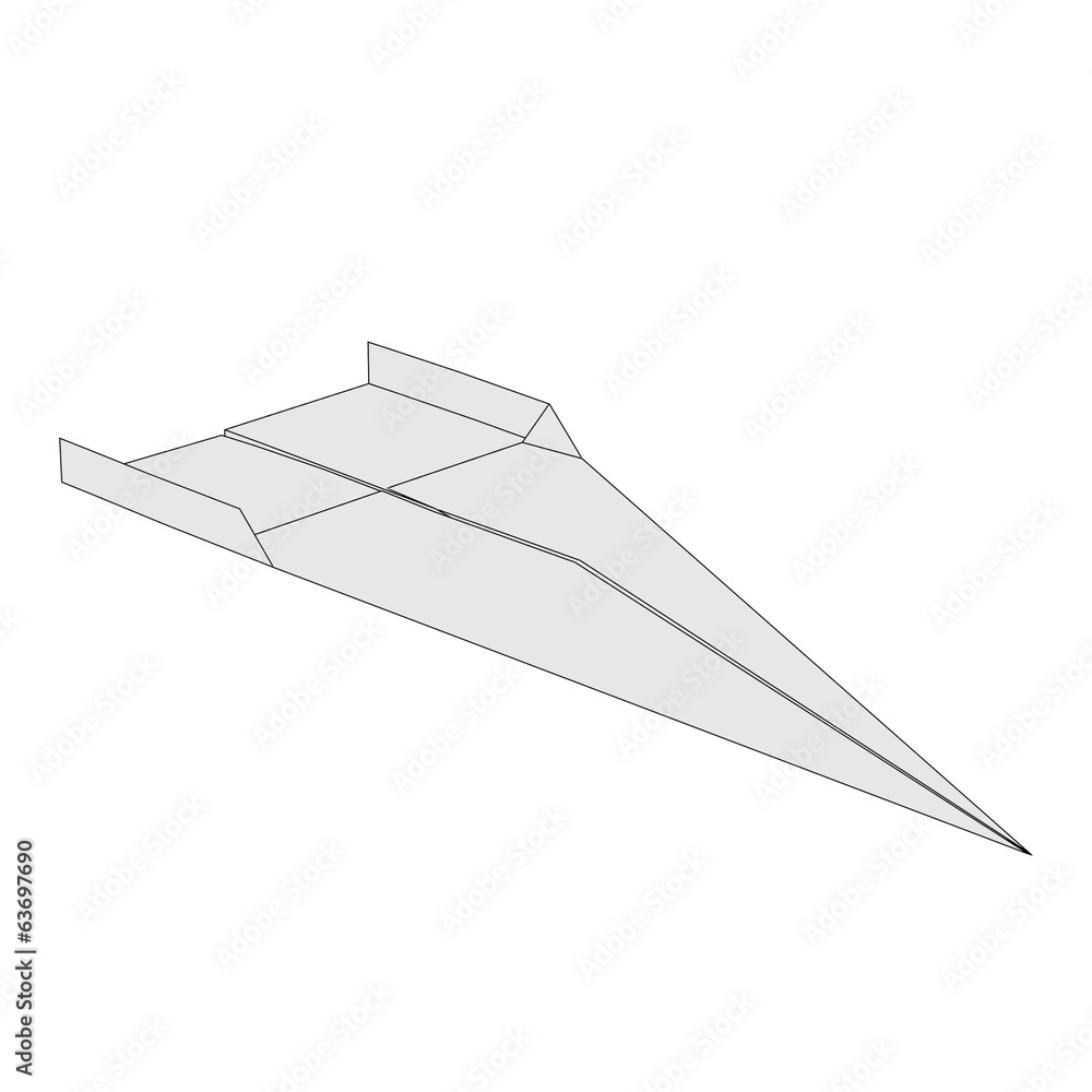 cartoon image of origami plane Stock Illustration | Adobe Stock