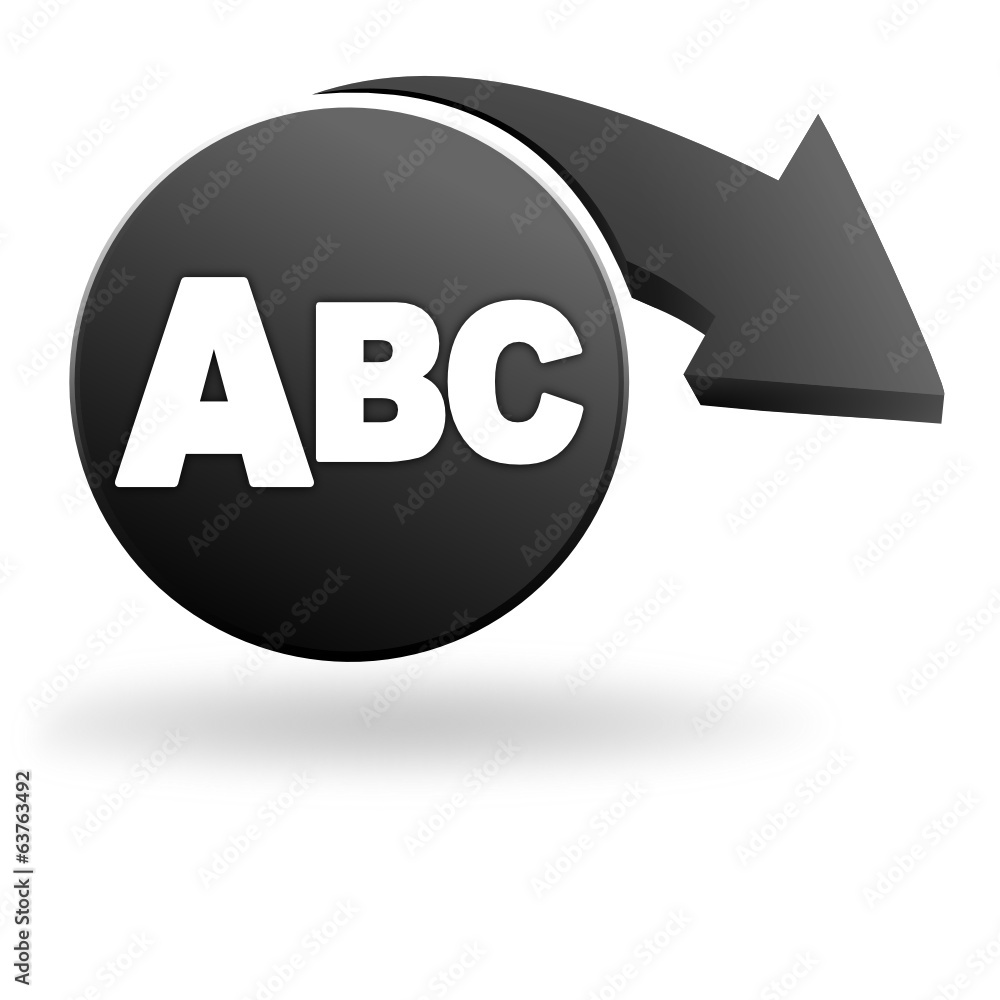 alphabet abc sur symbole noir Stock Vector | Adobe Stock