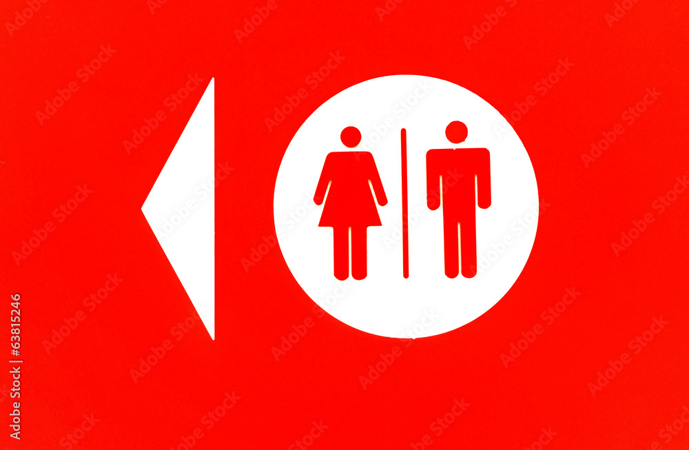 Toilet sign and direction with copy space Stock Photo | Adobe Stock