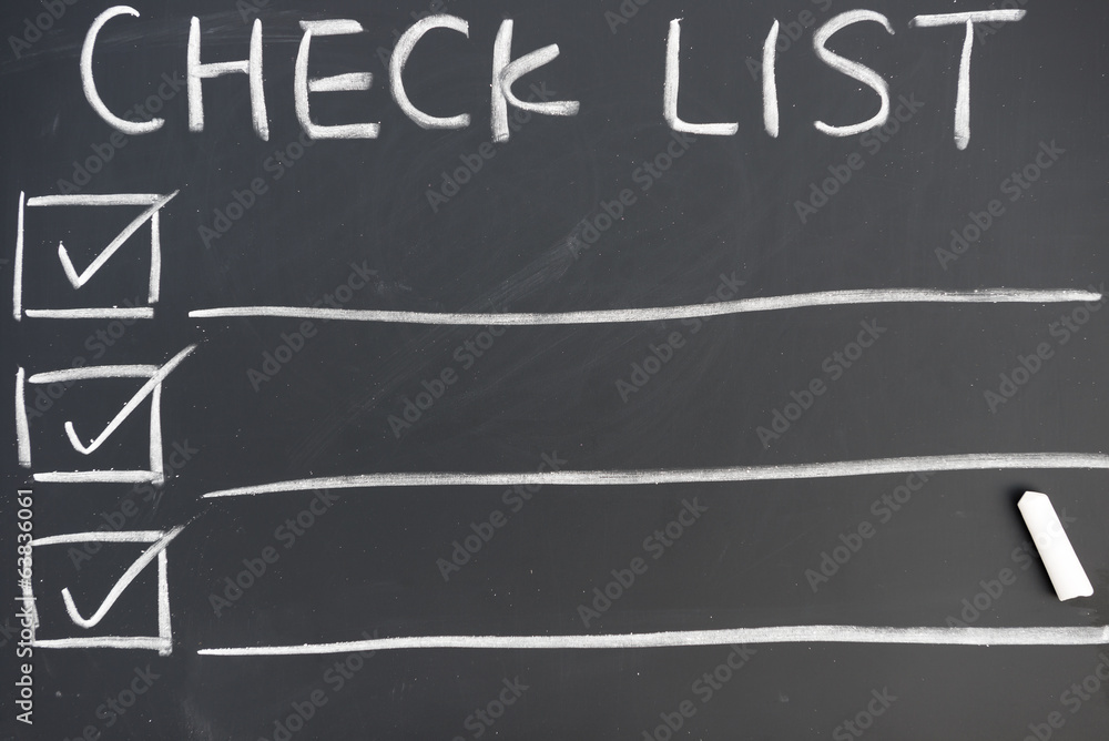 check list written on chalkboard Stock Photo | Adobe Stock